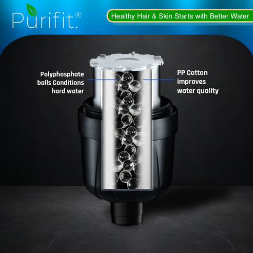 Purifit Ultra-Hard Shower & Tap Filter | Reduces Hair Fall & Dirt