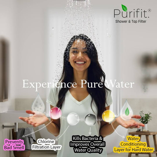 Eliminate Hard Water Issues with Purifit's 15-Stage Shower & Tap Filter